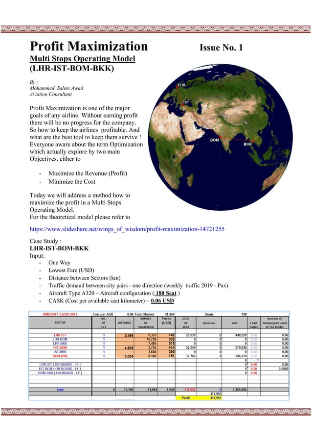 Profit Maximization for Multi stops operating Models | PDF