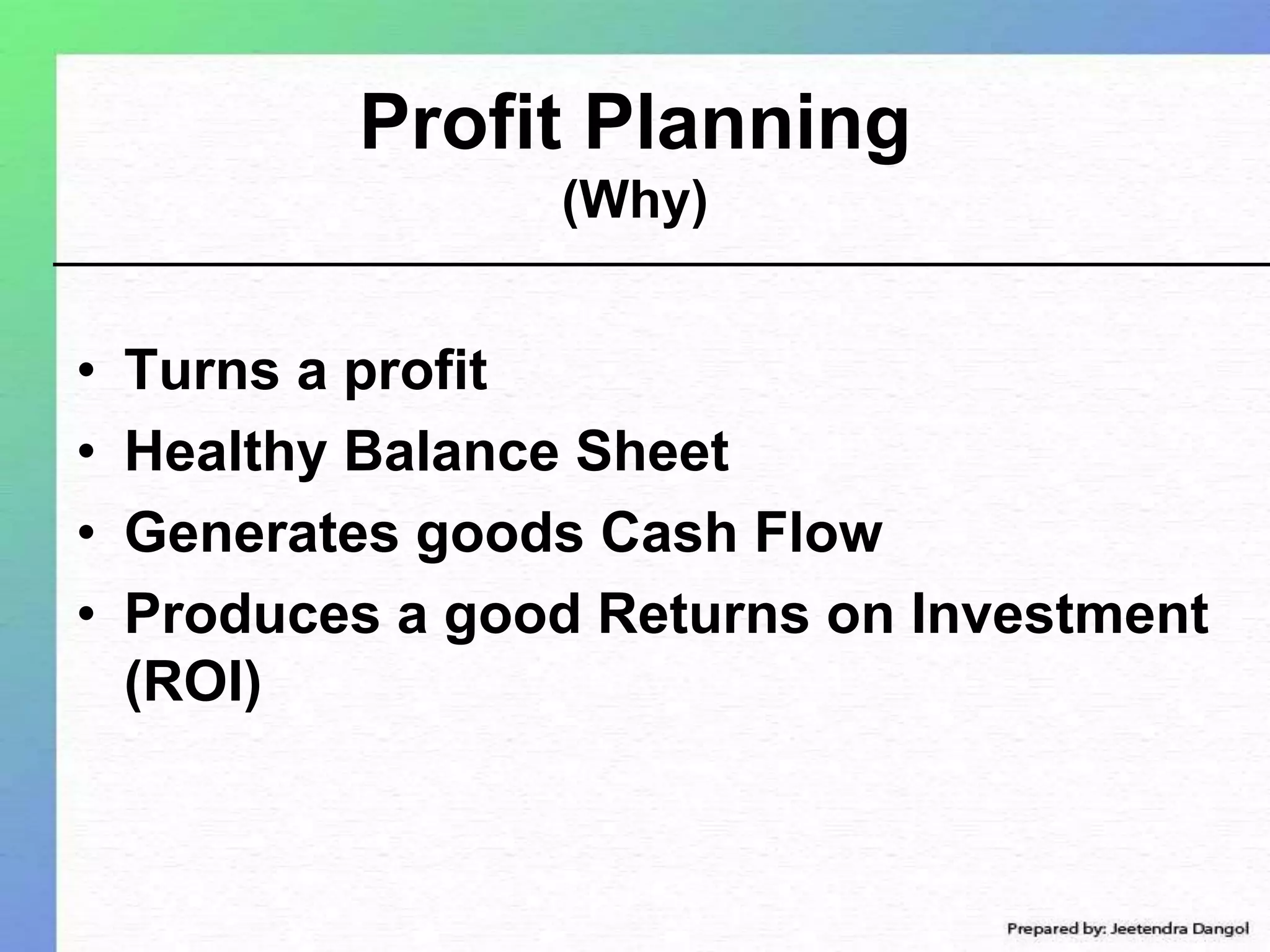 Profit Planning.ppt