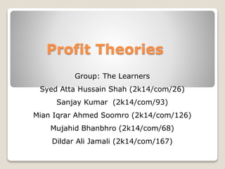 Profit theories | PPTX