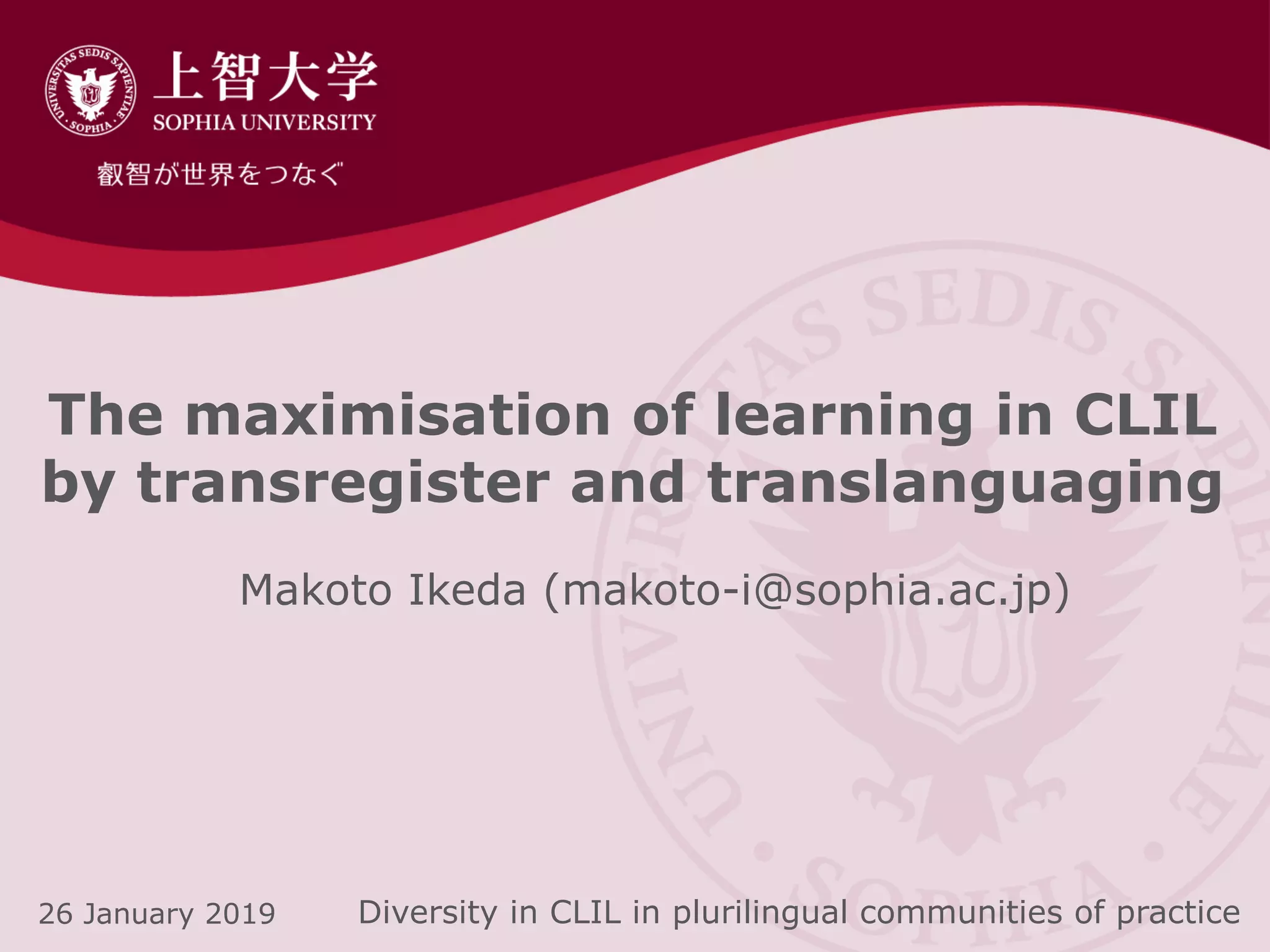The maximisation of learning in CLIL by transregister and ...