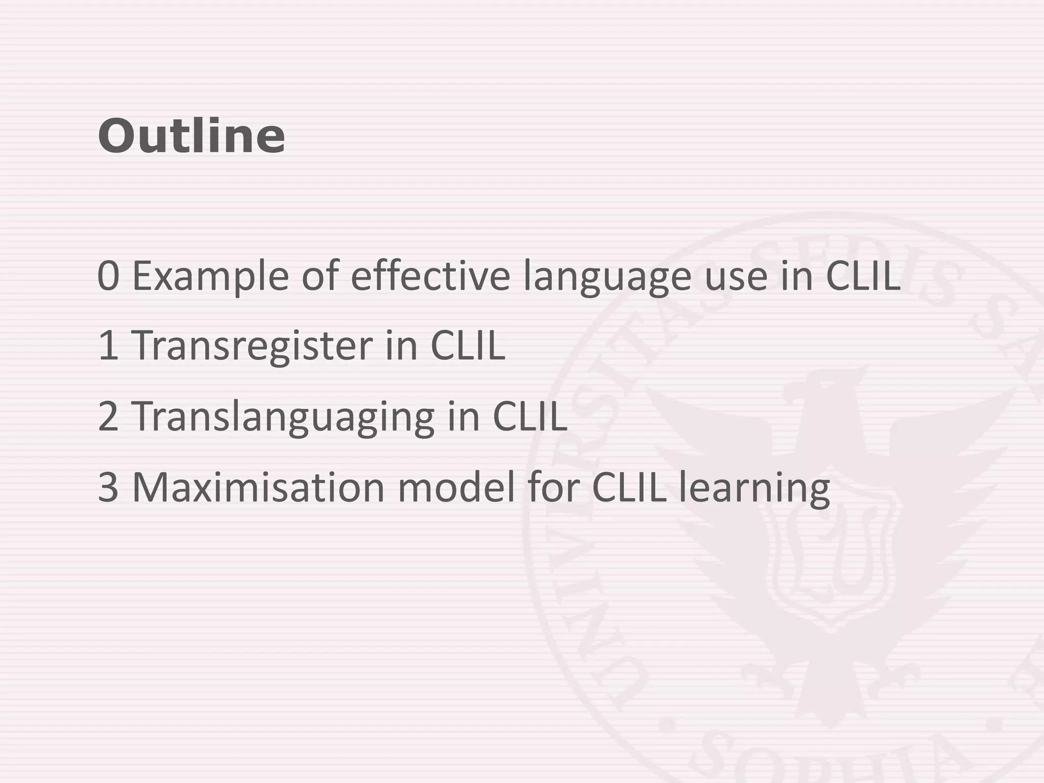 The maximisation of learning in CLIL by transregister and translanguaging | PDF