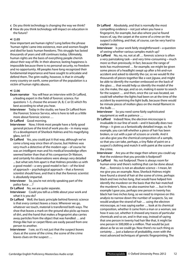 Prof masterclass audioscript | PDF