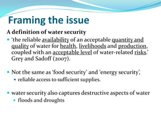 water security presentation jun 2011 | PDF