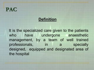 Prof mridul panditaro post anaesthesia care unit | PPT