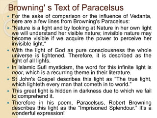 Prof. OP Budhoila & Dr NK Mehta: Browning and Concept of Vedanta | PPTX