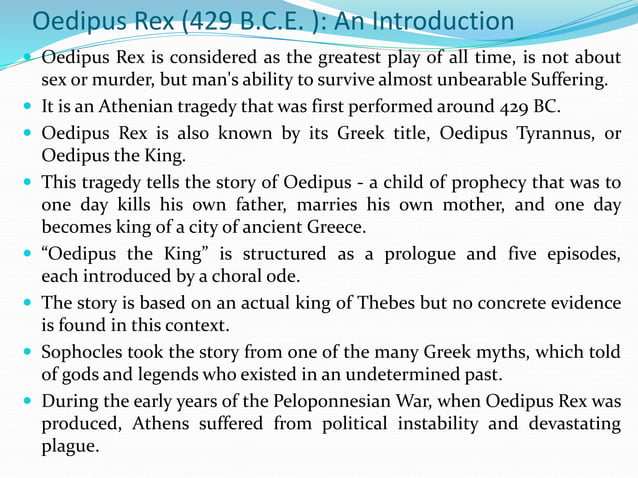 Sophocles' Oedipus Rex- Part-1 | PPT