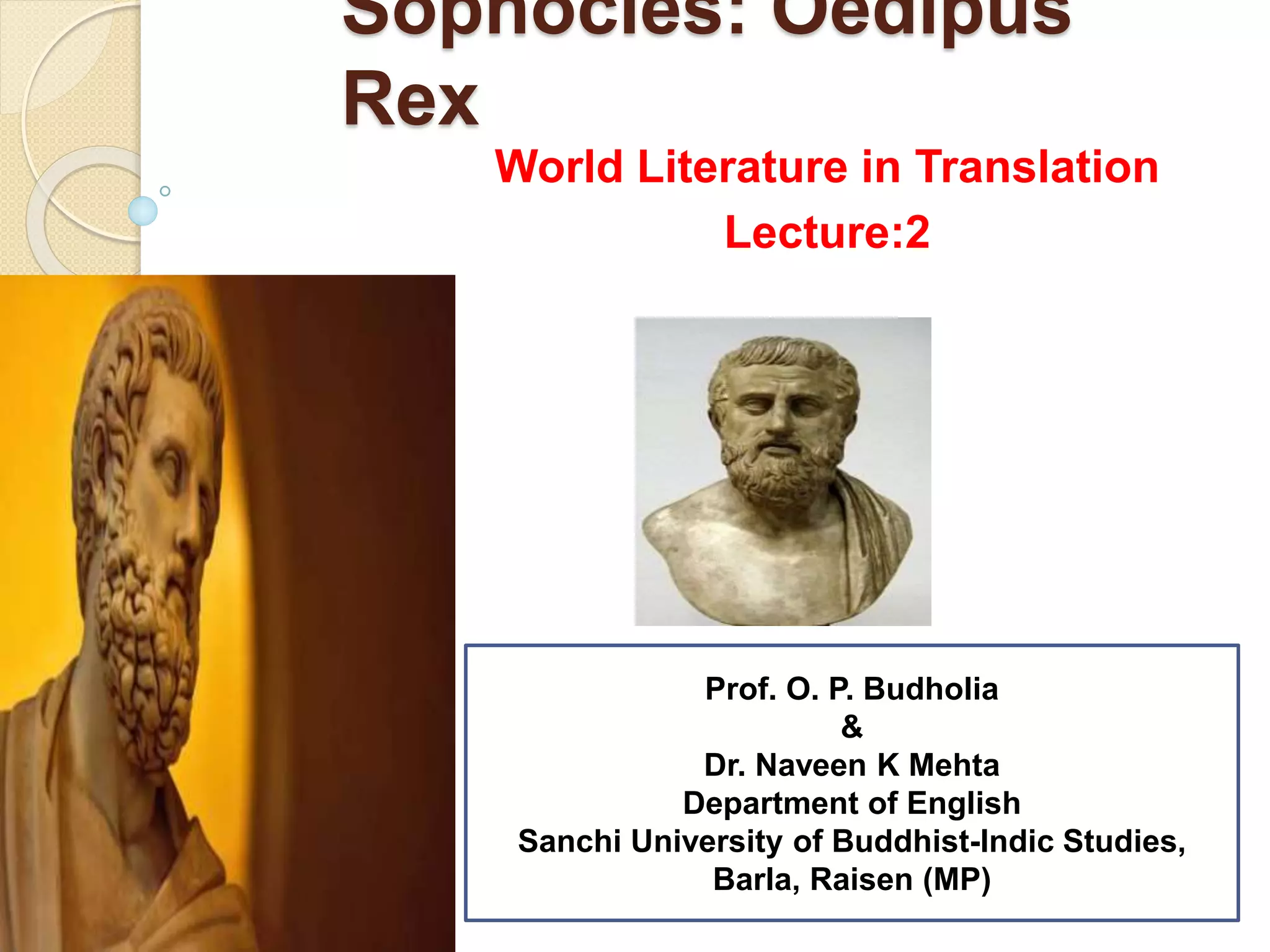 Sophocles' Oedipus Rex- Part-2 | PPT