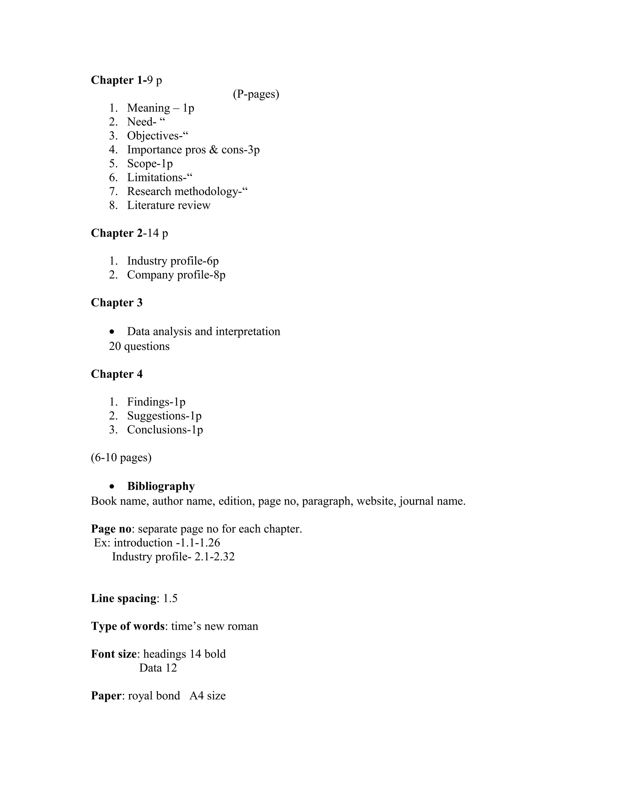 Proforma project work at jntuh mba | DOC