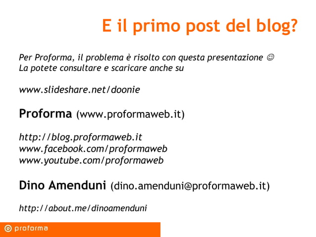 Blog aziendale - perché aprirlo? (Proforma) | PPT