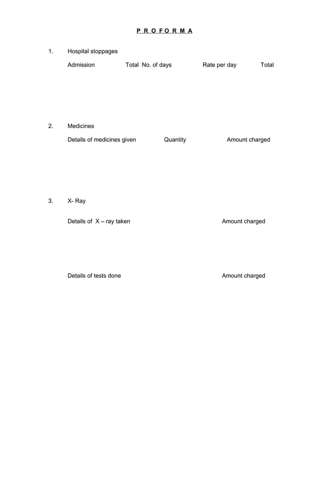 Proforma for reimbursement of medical expenses by esic | DOC