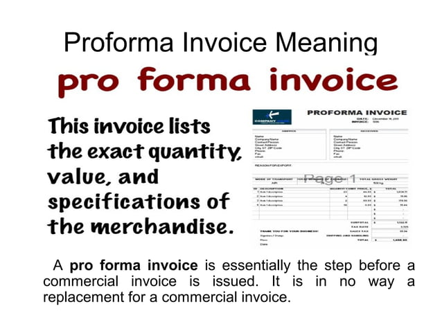 What is Proforma Invoice | PPT