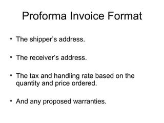What is Proforma Invoice | PPT