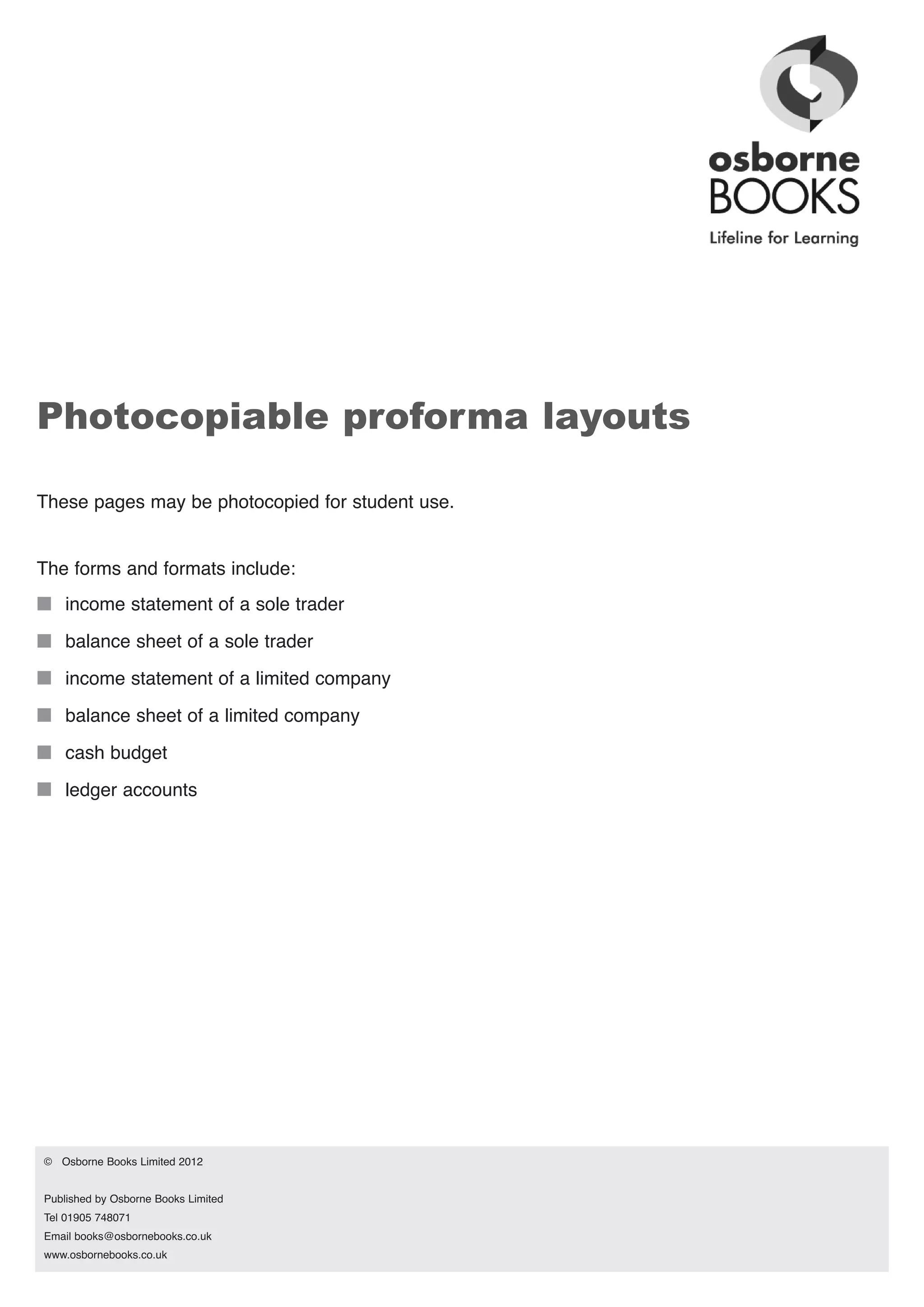 Proforma layouts | PDF