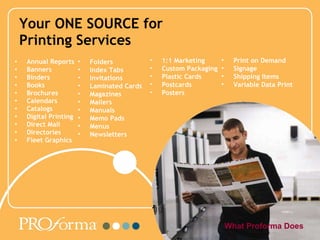 Proforma One Source Infinite Resources | PPT