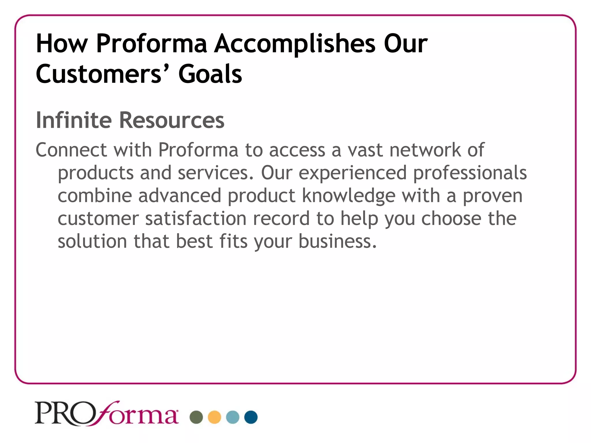 Proforma Overview | PPT