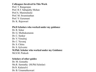 Prof pandiarajan lecture | PPTX | Science