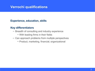 Verrochi professional portfolio | PPT