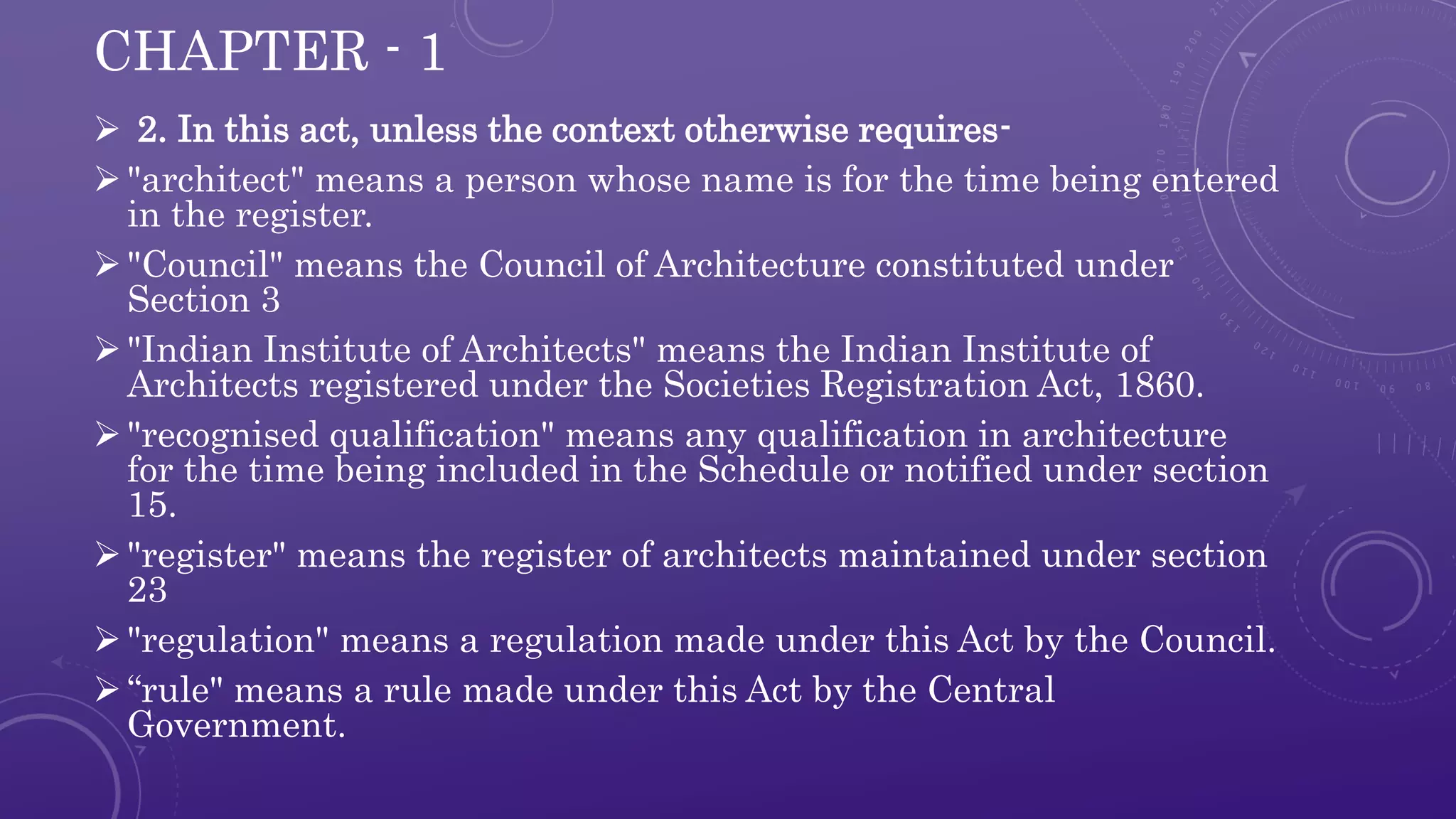 ARCHITECT'S ACT 1972 | PPTX