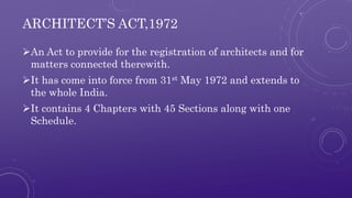 ARCHITECT'S ACT 1972 | PPTX