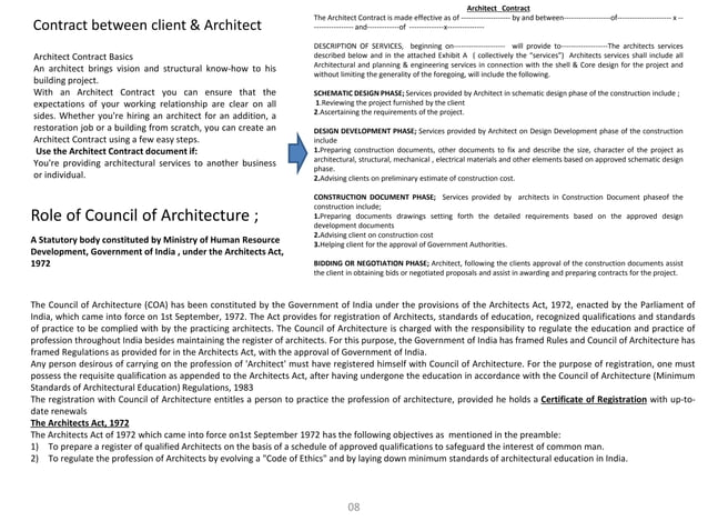 Architecture Professional practice | PPTX | Civil Engineering Industry ...