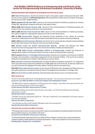 Prof russell smith career summary 2017 | PDF