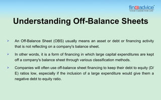 Off-Balance Sheets | PPT