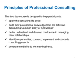 Principles of Professional Consulting Course | PPTX