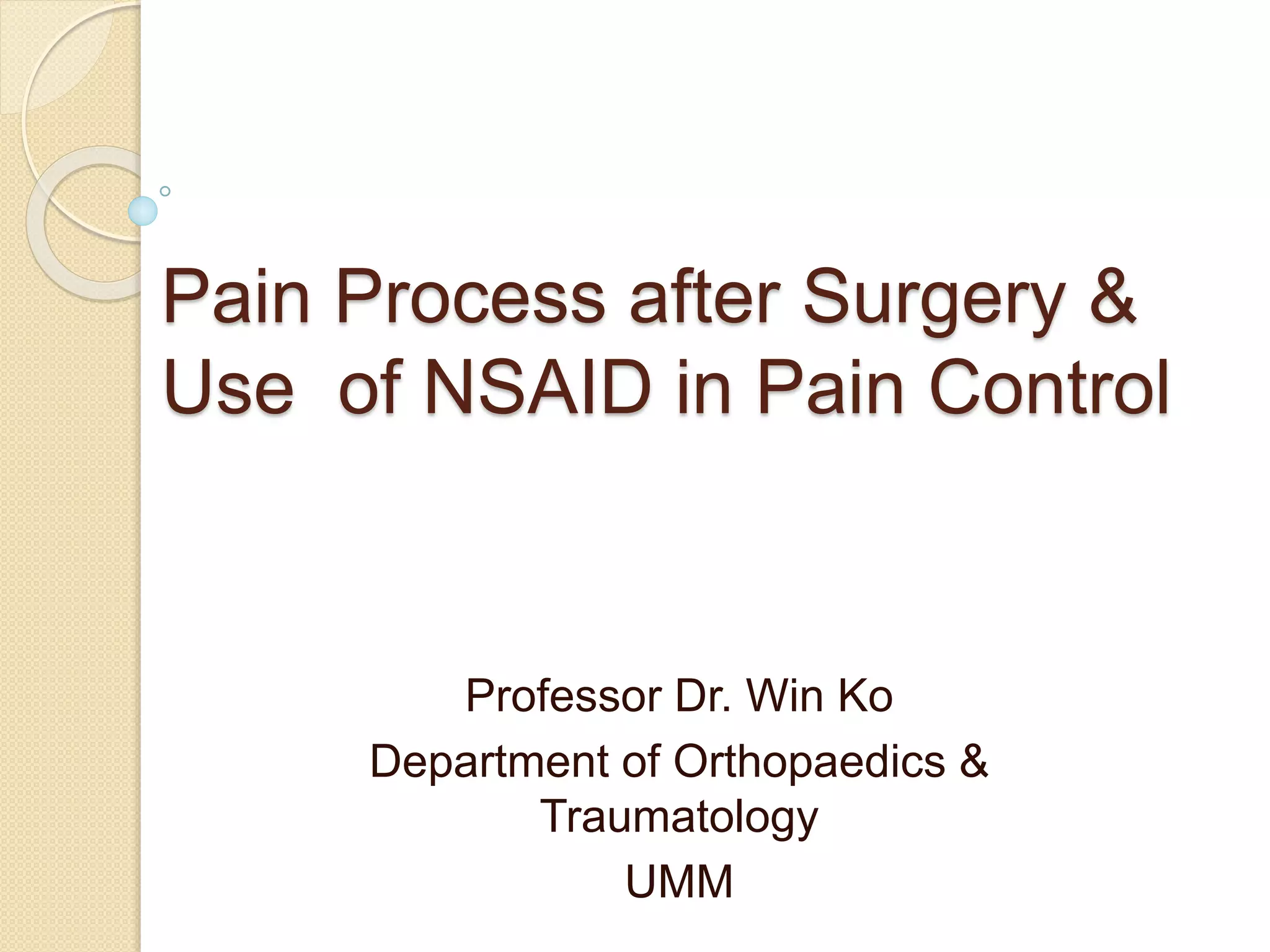 Perioperative Pain Management | PPTX