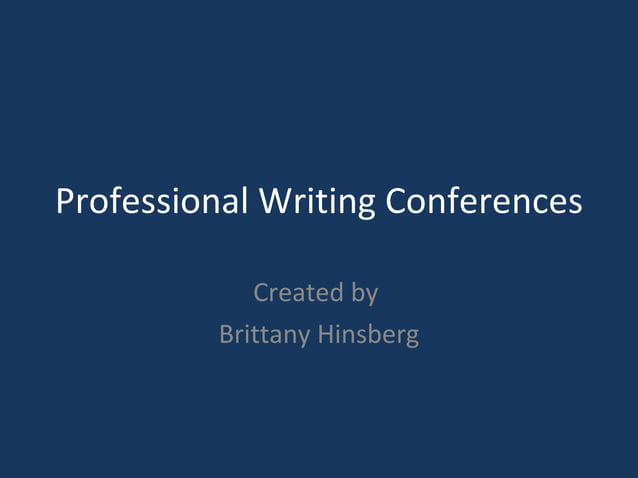 Prof Writing Conf | PPT