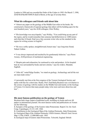 Prof. Ziad Rafiq Beydoun How A Lebanese Could Do A Lot For Yemen | DOC