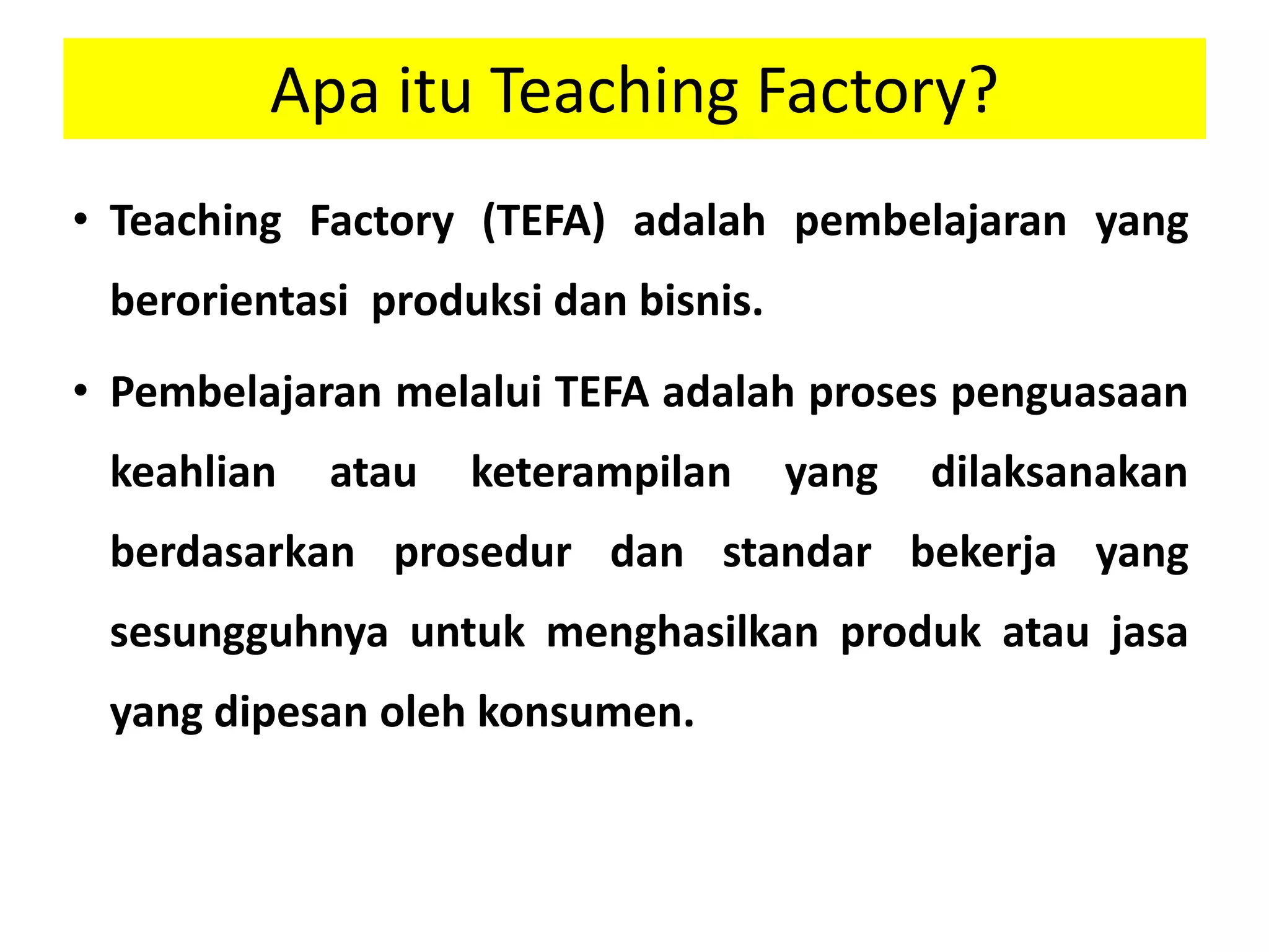 Program Teaching Factory SMK | PPTX