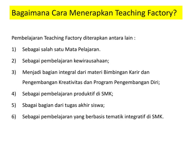 Program Teaching Factory SMK | PPTX