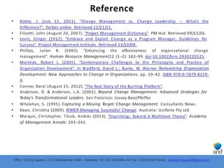 Training Proposal for Training Change Management for Leaders to Achieve Business Competitive ...