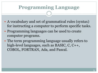 Fundamentals of Programming Chapter 2 | PPT | Programming Languages | Computing
