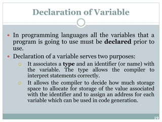 Fundamentals of Programming Chapter 4 | PPT