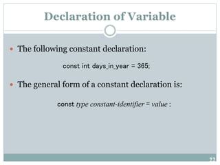 Fundamentals of Programming Chapter 4 | PPT