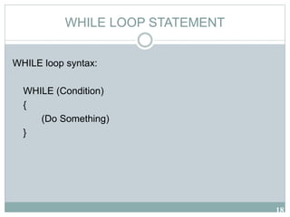 Fundamentals of Programming Chapter 7 | PPT