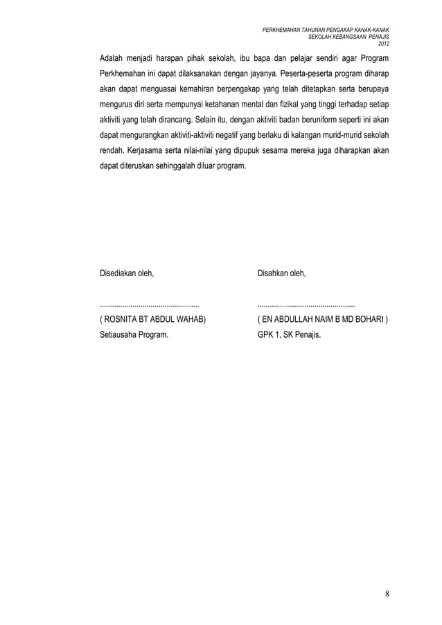 Program Perkhemahan Kanak-kanak | DOC