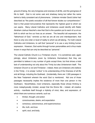 PROGRESSIVE CHRISTIANITY FROM LIBERAL CATHOLIC AND UNITARIAN ...