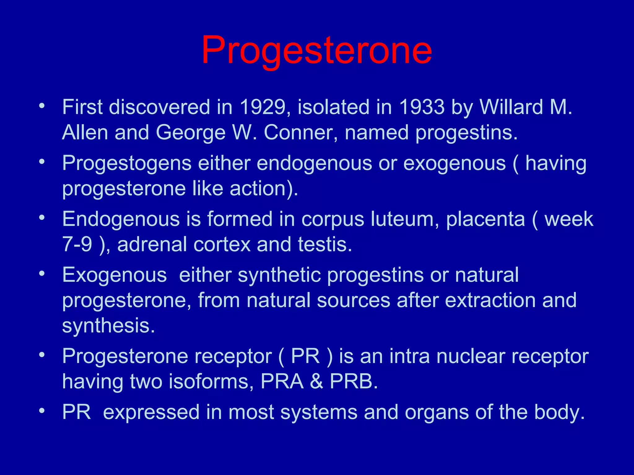 Progesterone, new values in clinical practice | PPT