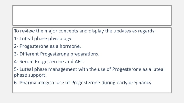 Progesterone and reproduction: Concepts | PPT