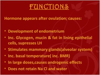 Progesterone functions and applications | PPT