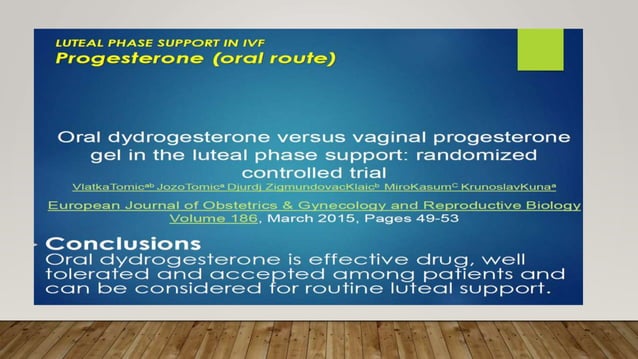 Progesterones role as luteal phase support in art cycles | PPT