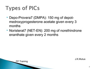 Progestin only injectables | PPT
