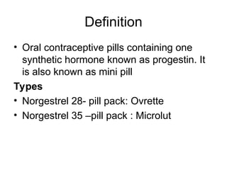 Modern Family Planning methods- oral contraceptives | PPT