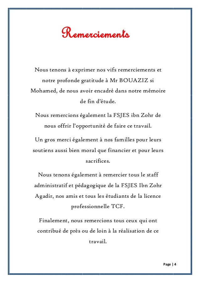 remerciement mémoire pdf