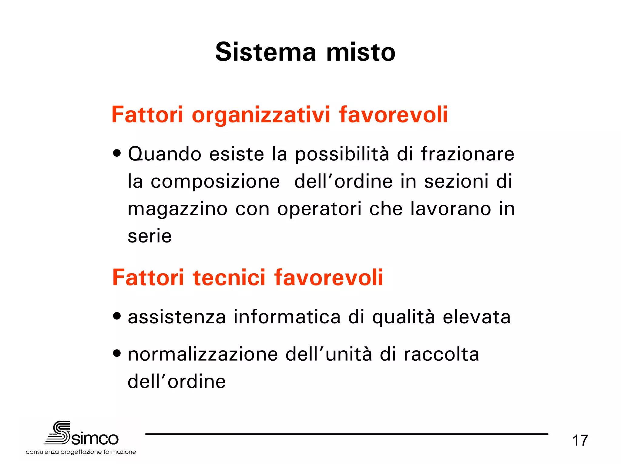 SIMCO: Progettare il picking | PDF