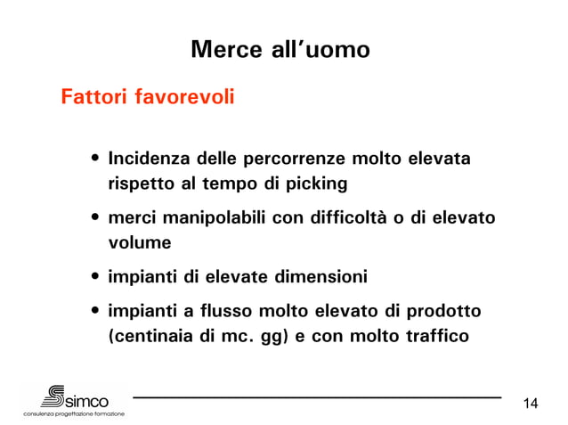 SIMCO: Progettare il picking | PPT SIMCO: Progettare il picking | PPT