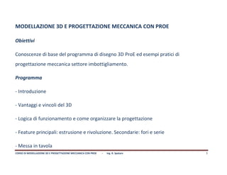 MODELLAZIONE 3D E PROGETTAZIONE MECCANICA CON PROE | PDF