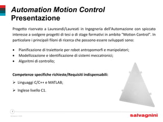 Progetti di tesi Automation Motion Control | PPT